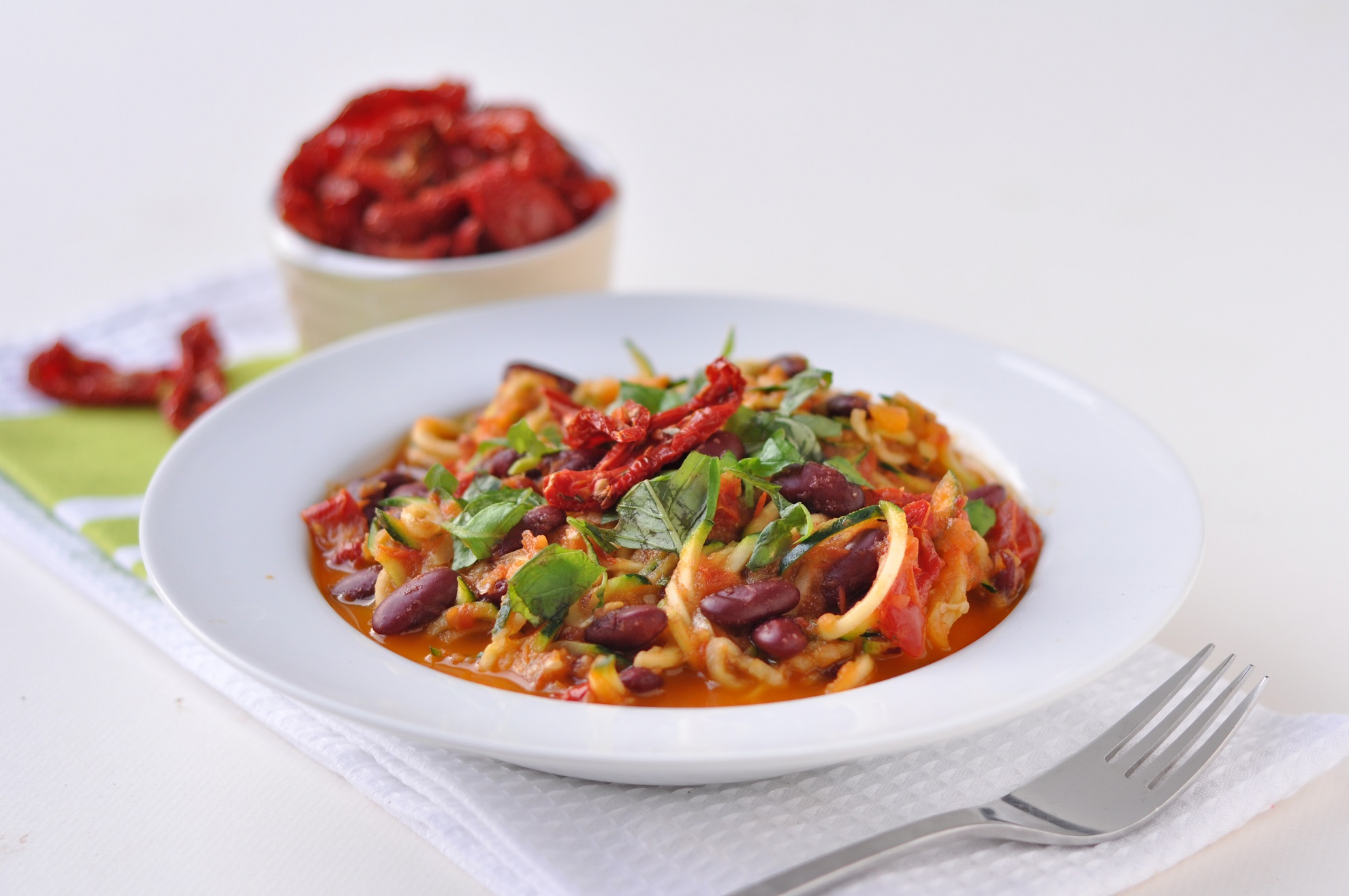 Double Tomato Courgetti Spaghetti | Vegan Spaghetti Recipe