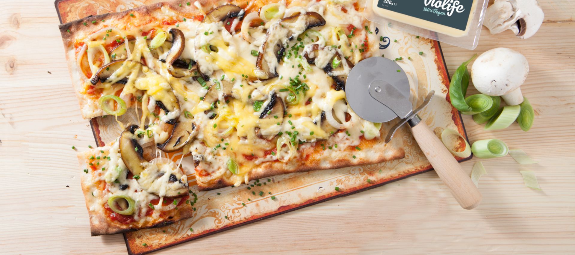 Pizza vegana de setas - Veganuary