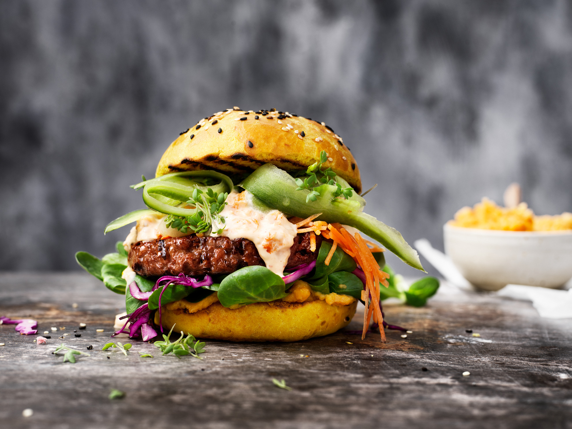 Orange With A Bite Sensational Burger | Vegan Recipes