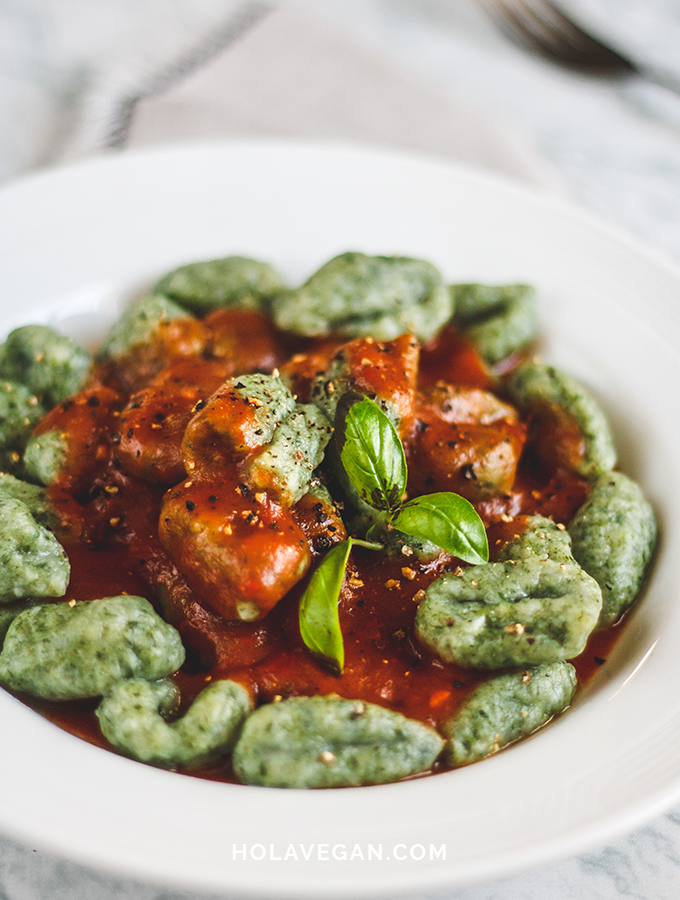 Nhoque de espinafre - Veganuary